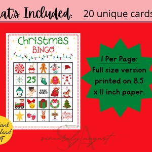 Christmas BINGO Christmas Activities for Kids Printable - Etsy