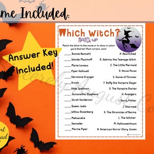 Halloween WHICH WITCH Match Game: Printable Party Activity (PDF) - Etsy
