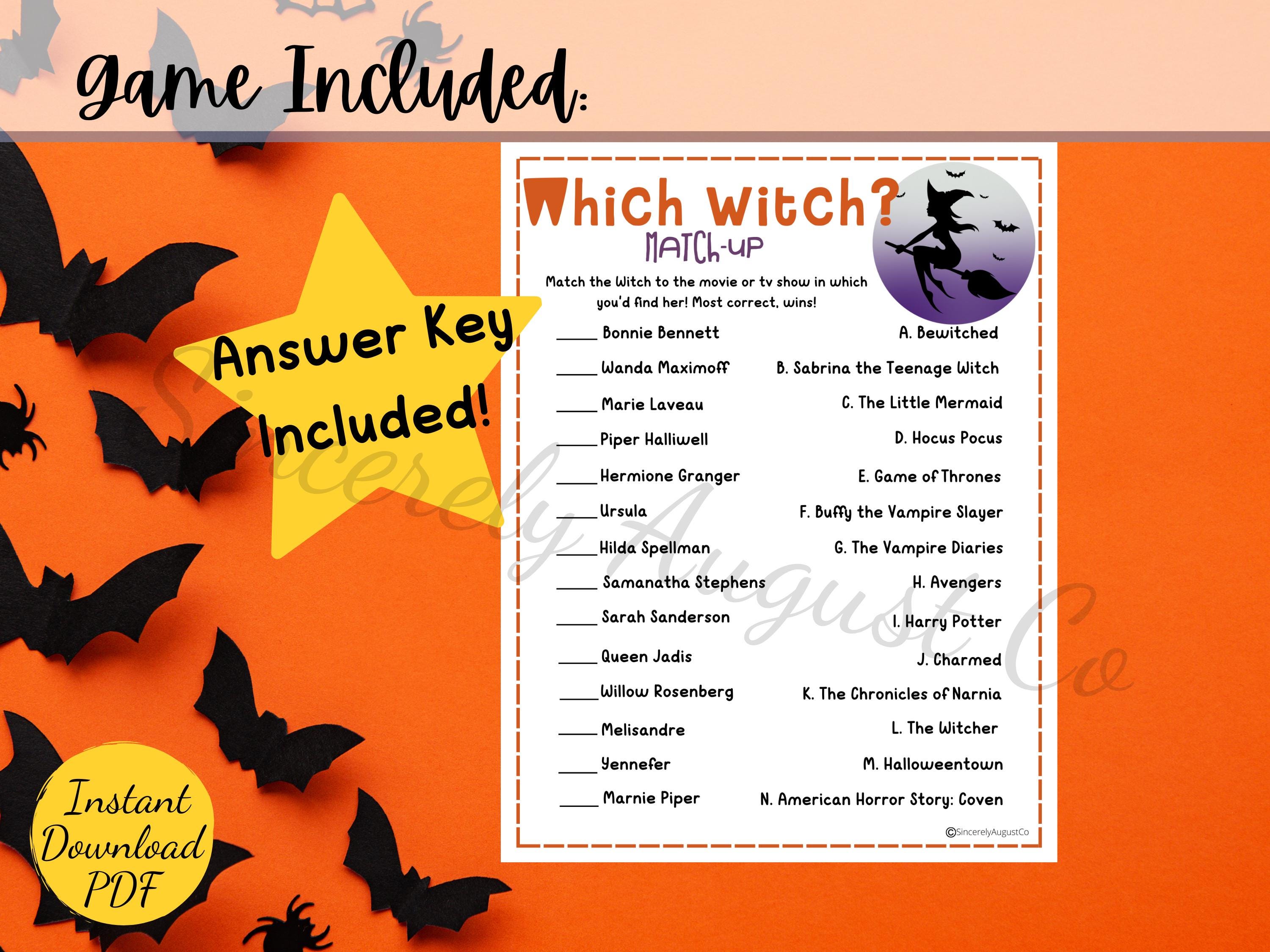 Halloween WHICH WITCH Match Game: Printable Party Activity (PDF) - Etsy