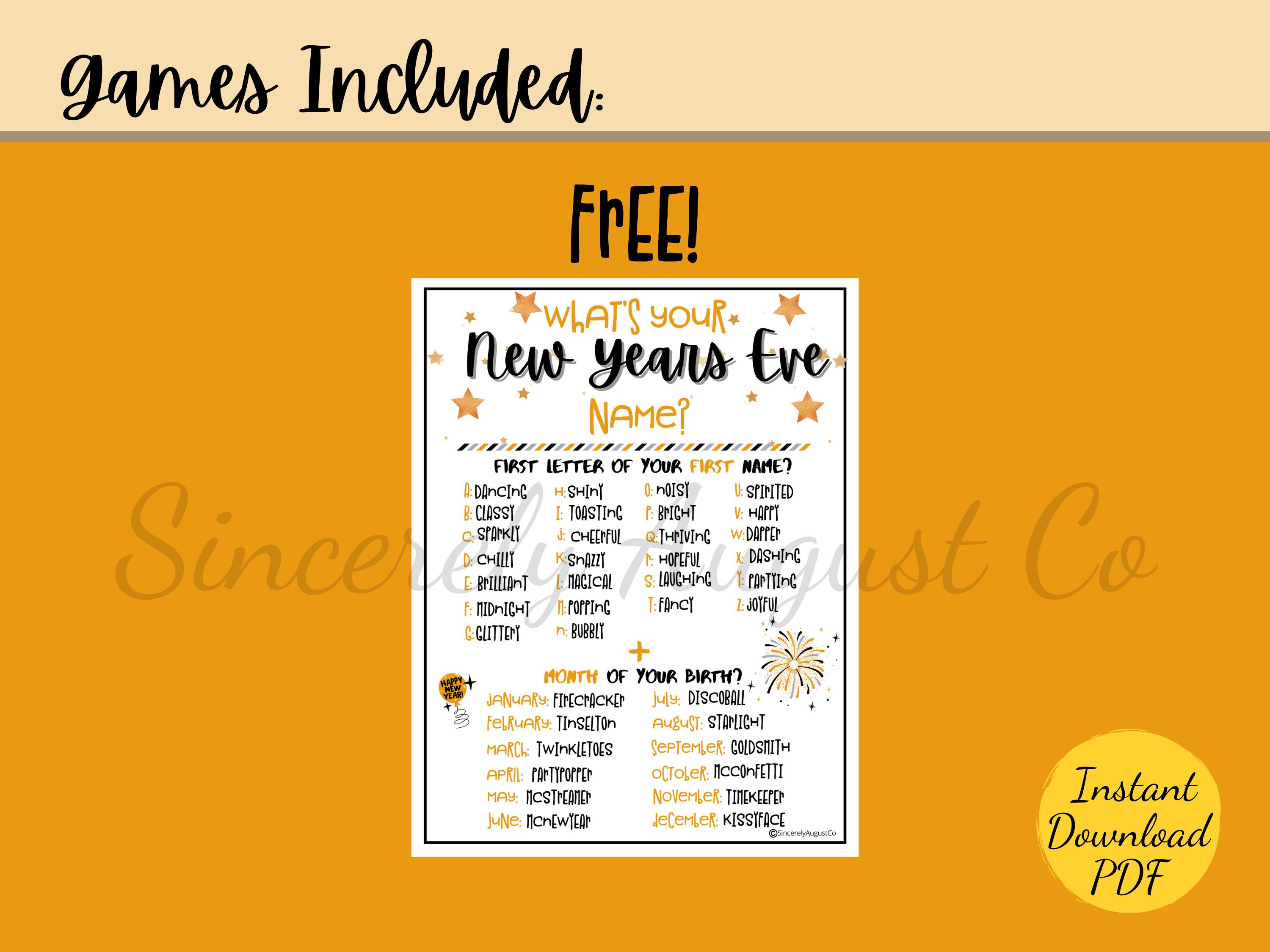 New Years Eve Game BUNDLE #1: Printable Party Activities (digital ...