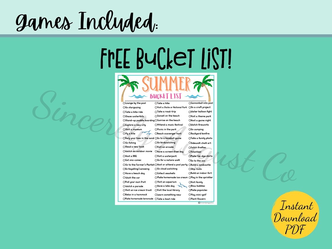 BEACH Day GAME BUNDLE - 5 Beach Day Games - Printable Beach Games - Fun Beach Day Games for ...