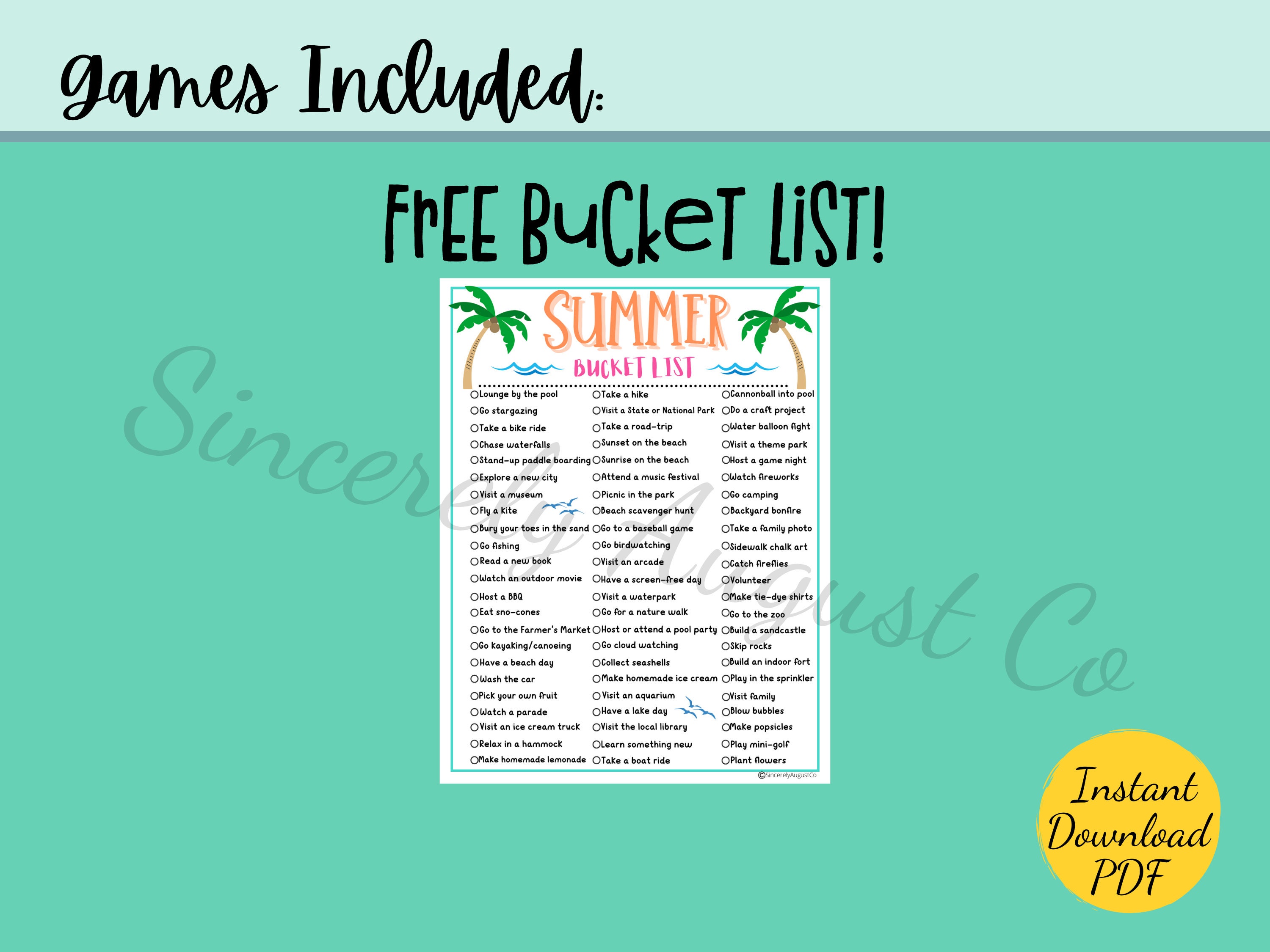 Beach Day Games BUNDLE: Printable Summer Activities (PDF Download) - Etsy