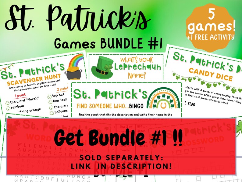 St. Patricks Day FIND SOMEONE BINGO Game - St. Patricks Find the Guest ...