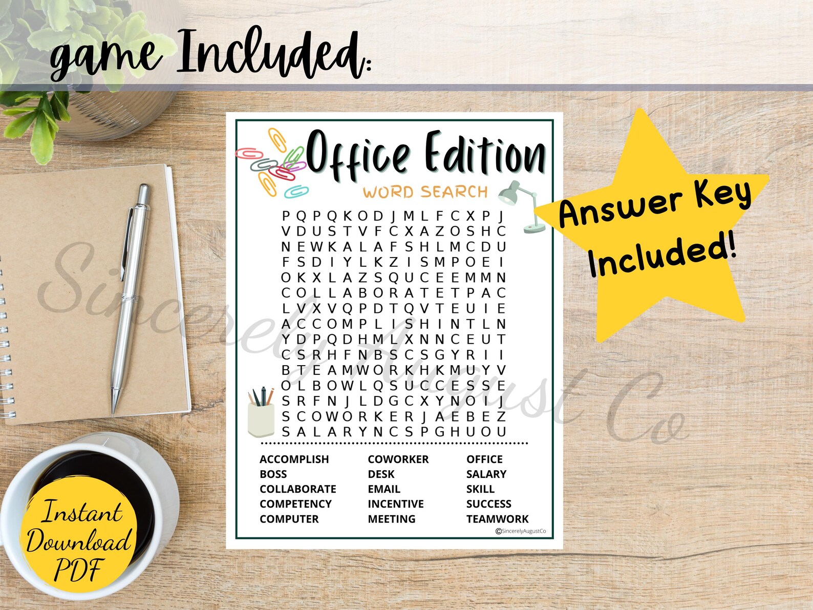 Office WORD SEARCH Game: Printable Teambuilding Activity (PDF) - Etsy