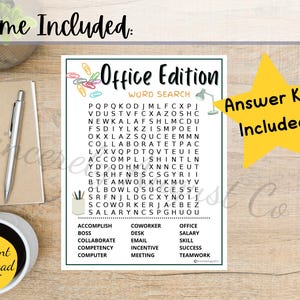 Office WORD SEARCH Game: Printable Teambuilding Activity (PDF) - Etsy