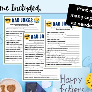 DAD JOKES Game: Printable Father's Day or Baby Shower Activity (PDF) - Etsy
