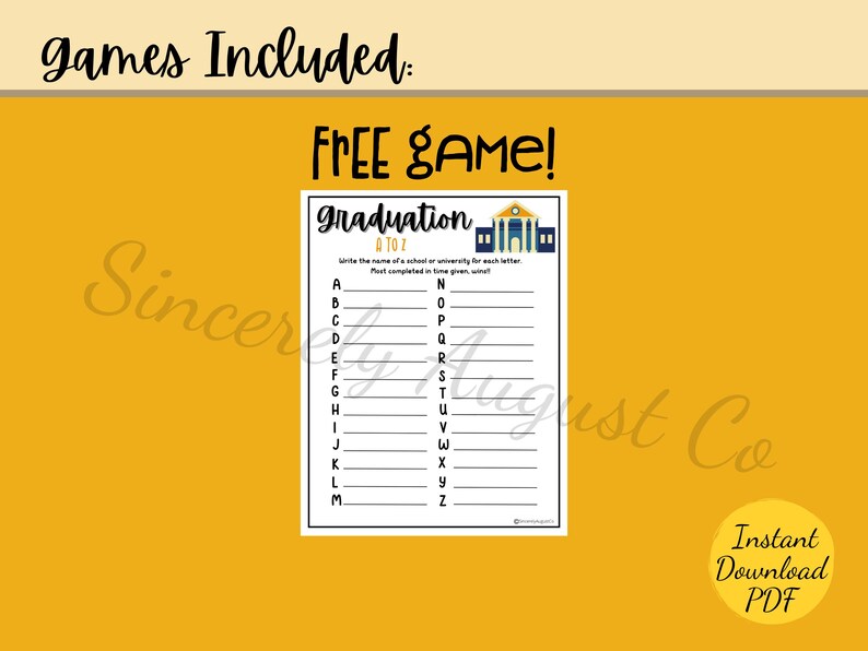 Graduation Party Games BUNDLE Printable Graduation Party Activities ...