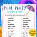 Pool Party SCAVENGER HUNT Game - Printable Pool Party Game -scavenger ...