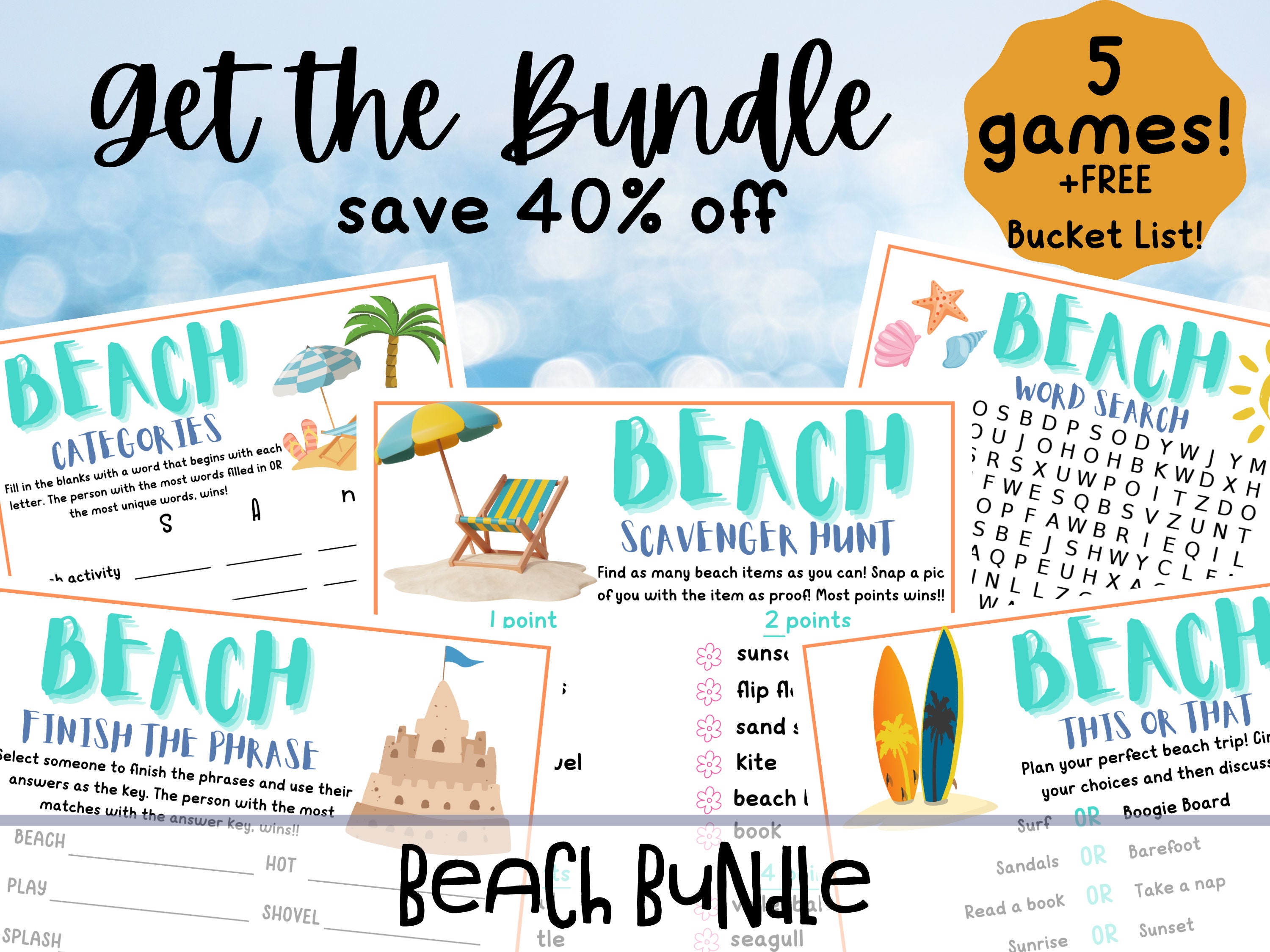 Beach THIS OR THAT Game Beach Day Would You Rather Printable Beach Day ...
