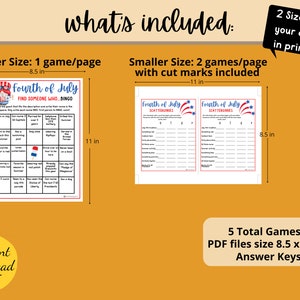 Fourth of July Games BUNDLE 5 Game Bundle Printable July - Etsy