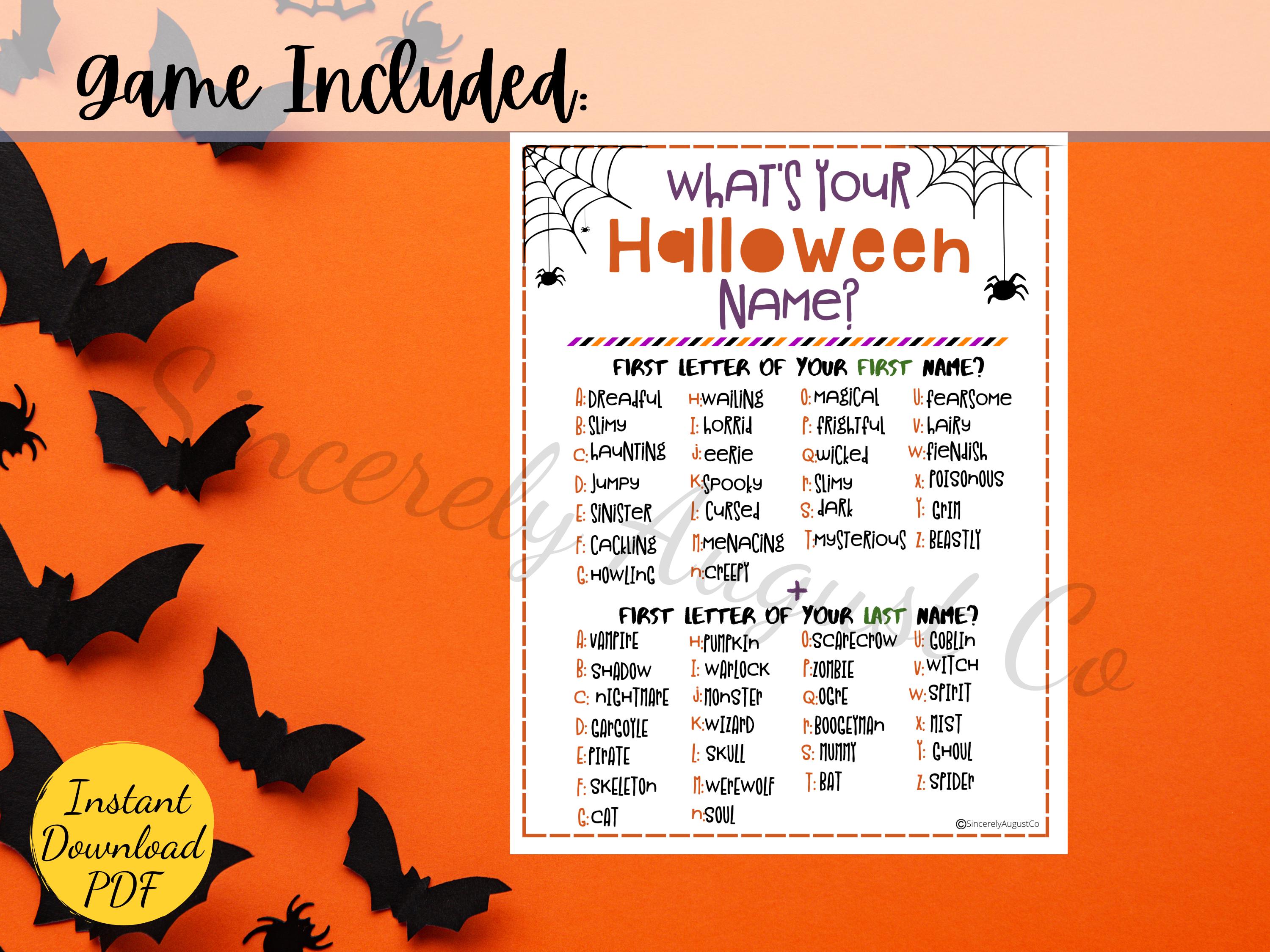 What's YOUR HALLOWEEN NAME? - Printable Halloween Party Activity ...