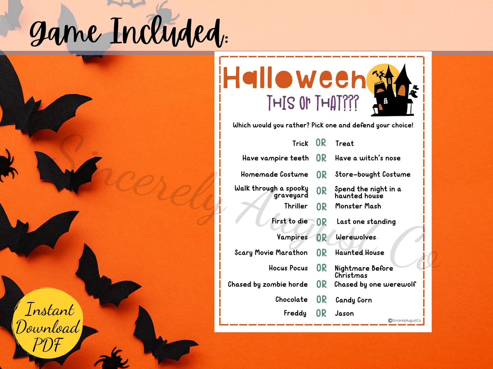 Halloween THIS OR THAT - Halloween Party Game - Halloween Would You ...