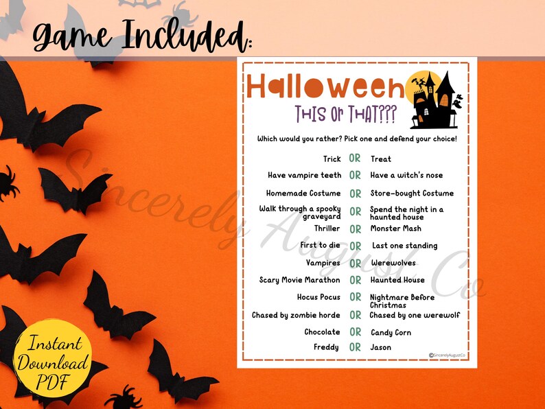 Halloween THIS OR THAT - Halloween Party Game - Halloween Would You ...