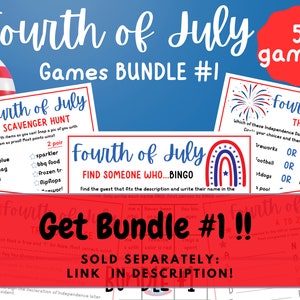 Fourth of July Games BUNDLE 5 Game Bundle Printable July - Etsy