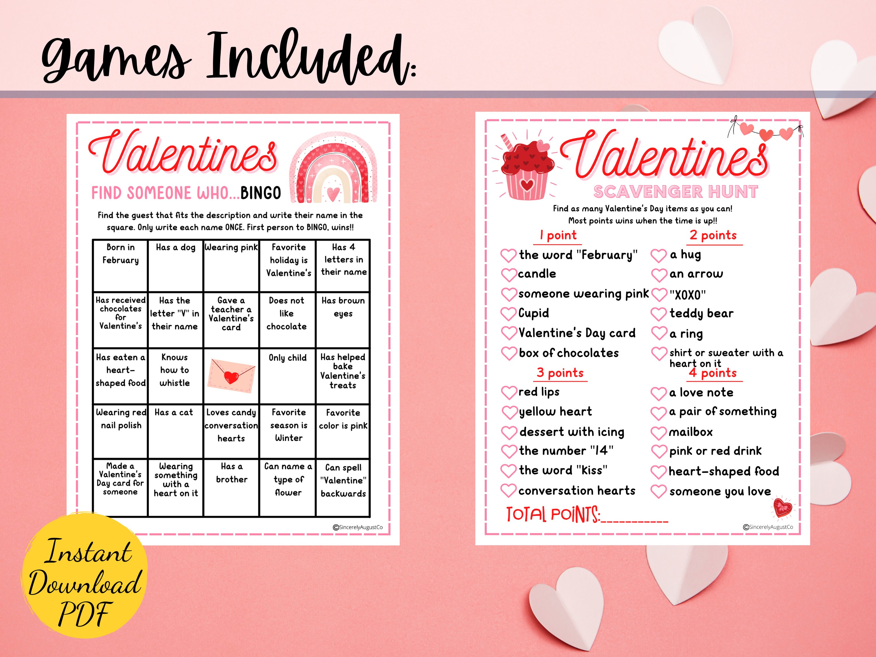 Valentines Day Party Games BUNDLE 5 Game Bundle Printable Valentine ...