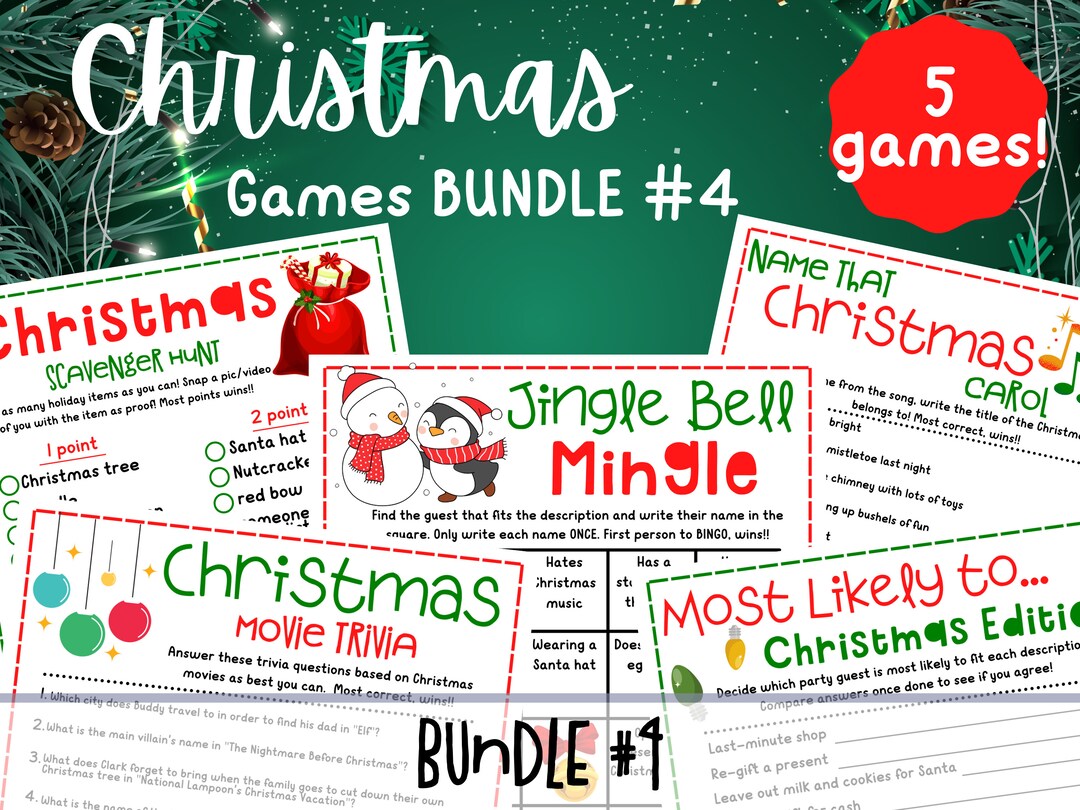Christmas Party Games BUNDLE Printable Christmas Party Games Holiday ...