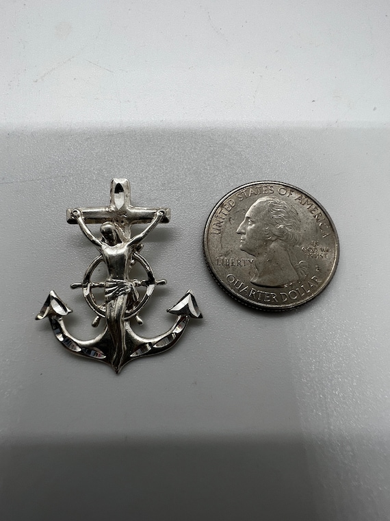 925 Religious Cross, Cross on Anchor, Gift for Her, R… - Gem