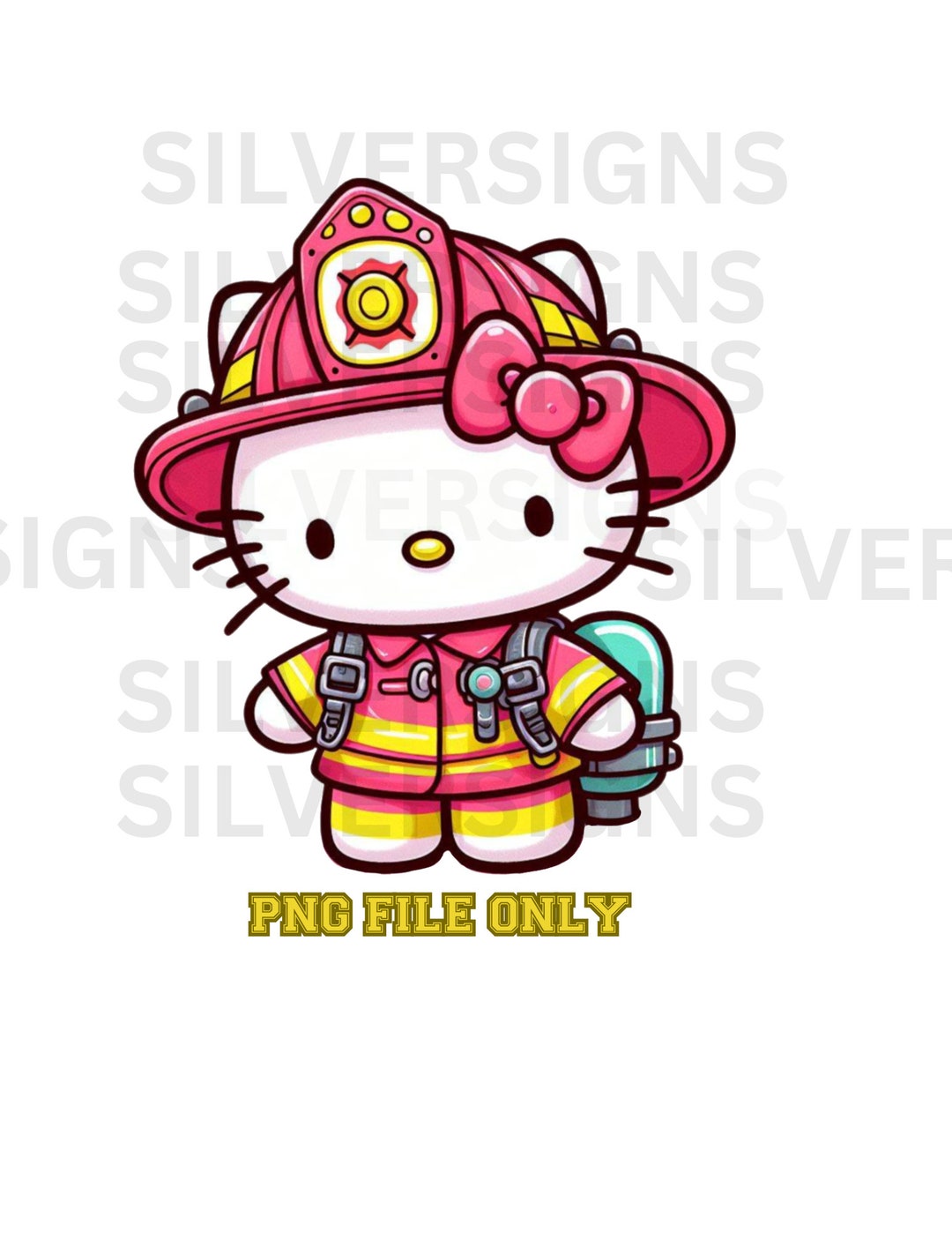 Firefighter Kitty Png File Only - Etsy