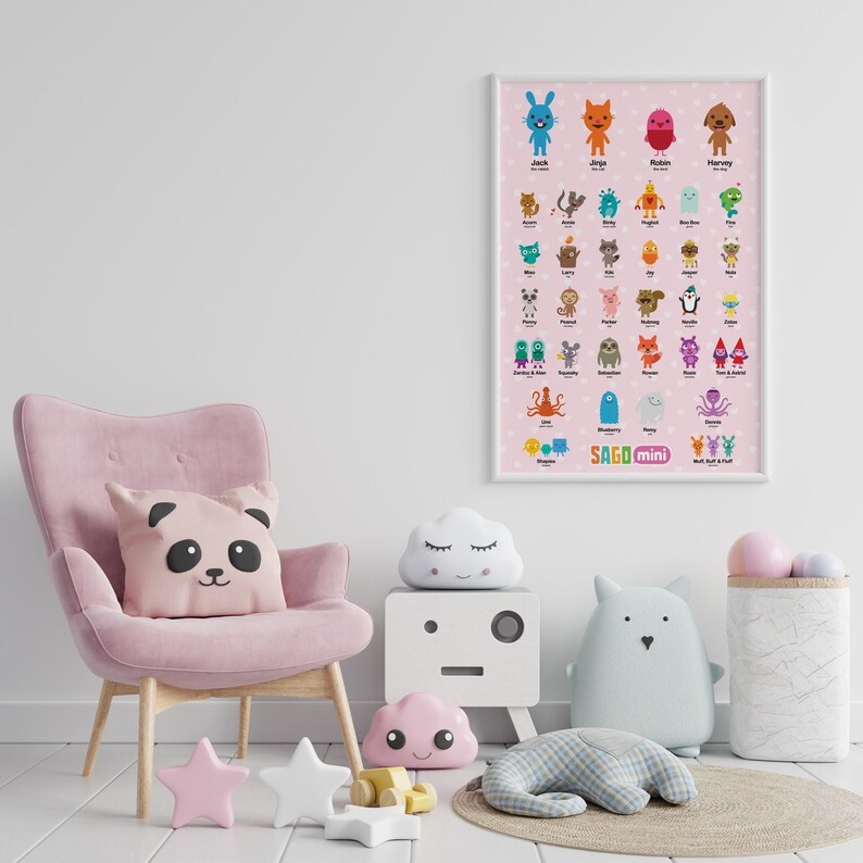 Sago Mini Characters Learning Poster - Etsy