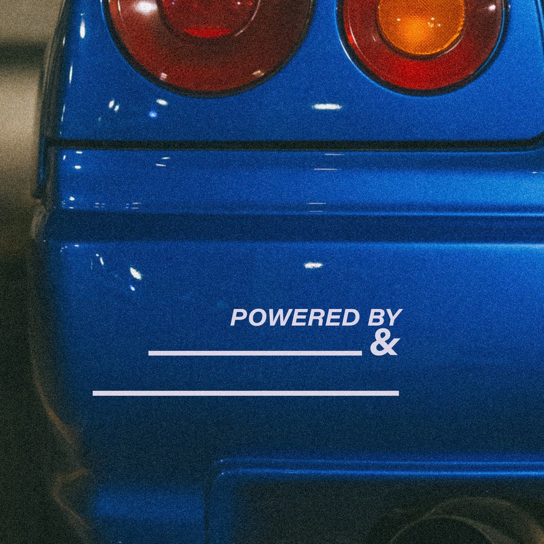 Custom Powered by Vinyl Car Decal, Funny Car Sticker, Laptop Truck ...