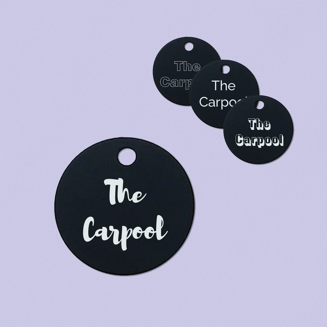The Carpool Aluminum Key Tag, Laser Etched Anodized Aluminum, Custom ...