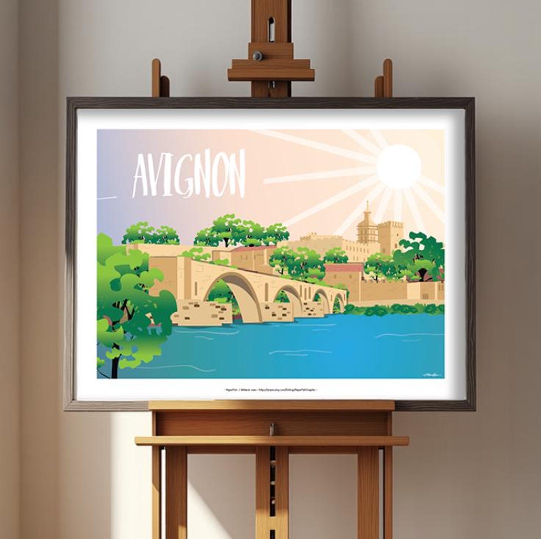 Poster Illustration of the Pont D'avignon on Poster Paper, Wall ...