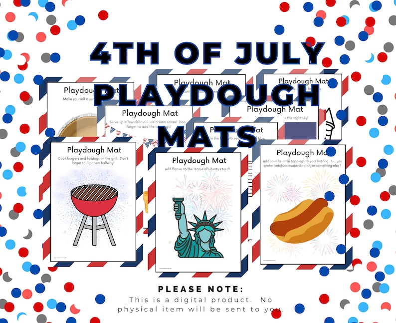 4TH OF JULY Playdough Mats - Etsy