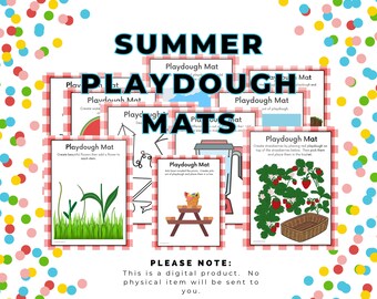 Summer Playdough Mats 7x5, Playdough Mats, Summer Printables, Beach ...