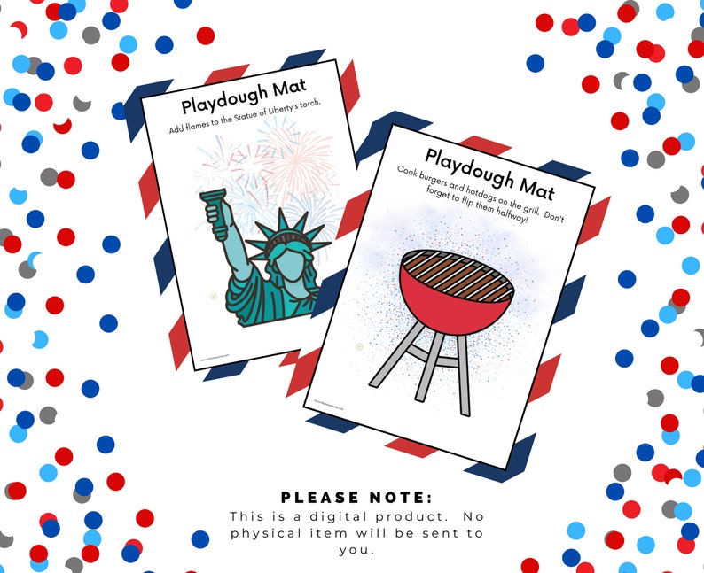 4TH OF JULY Playdough Mats - Etsy