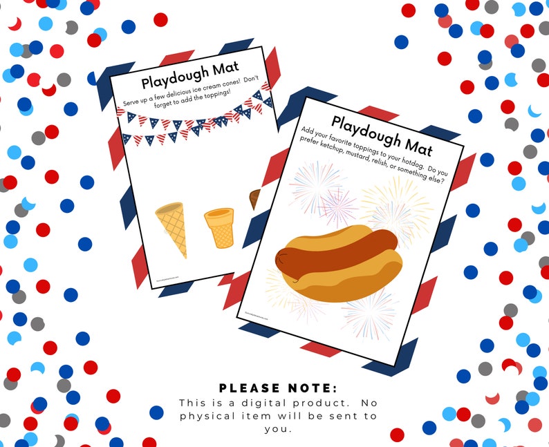 4TH OF JULY Playdough Mats - Etsy