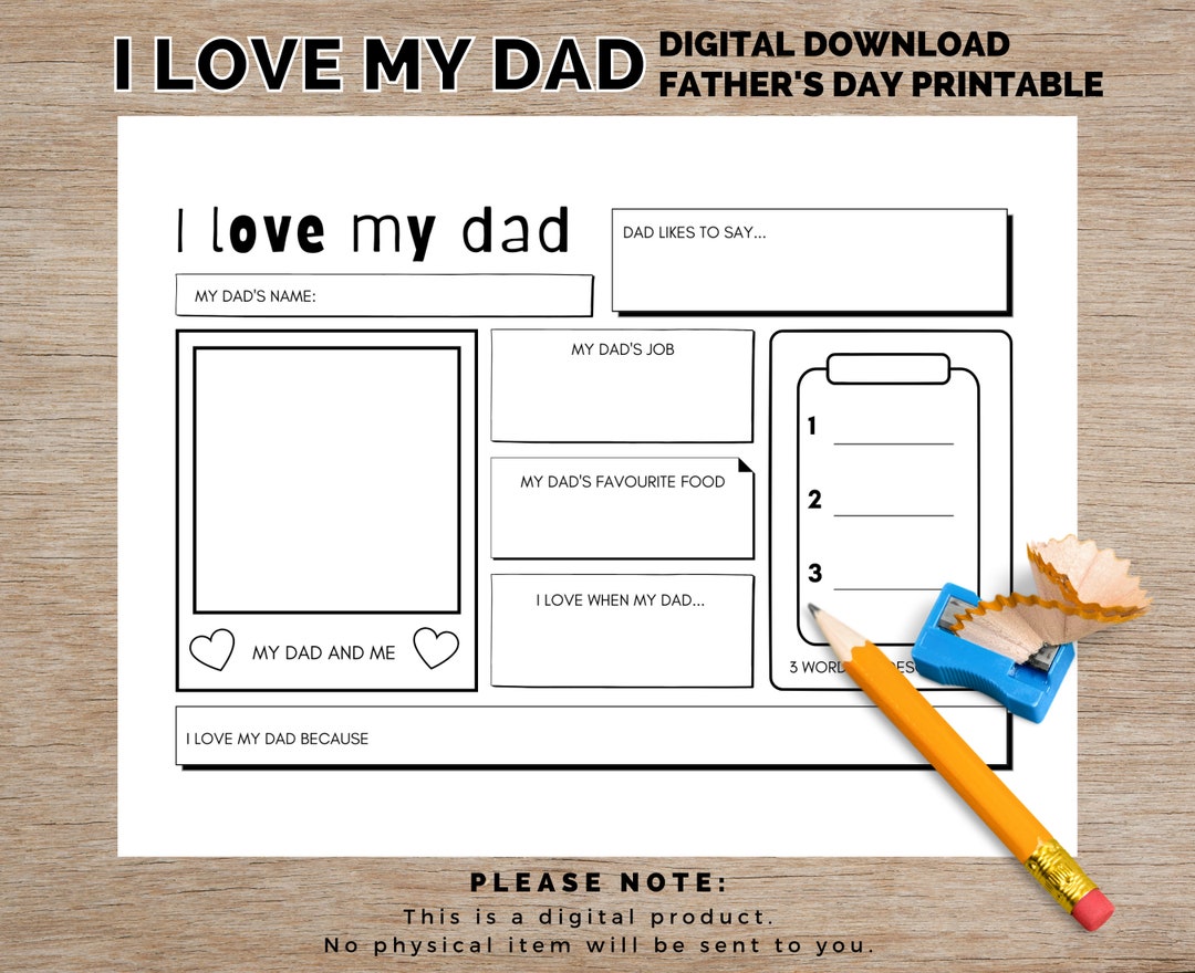 All About Dad | Father's Day Printable | Father's Day Card - Etsy