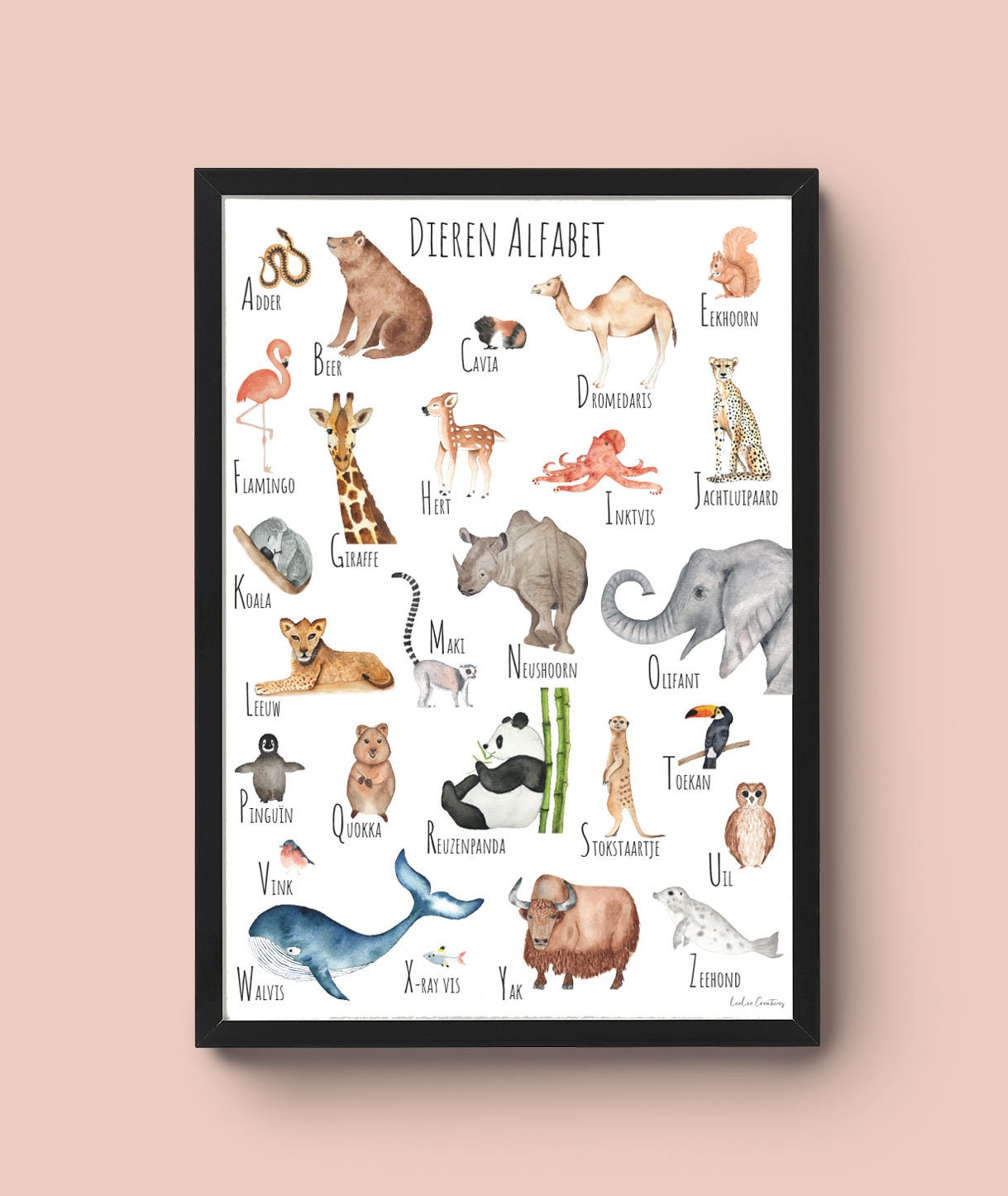 Animals Alphabet Poster Watercolor Alphabet Animals Poster - Etsy