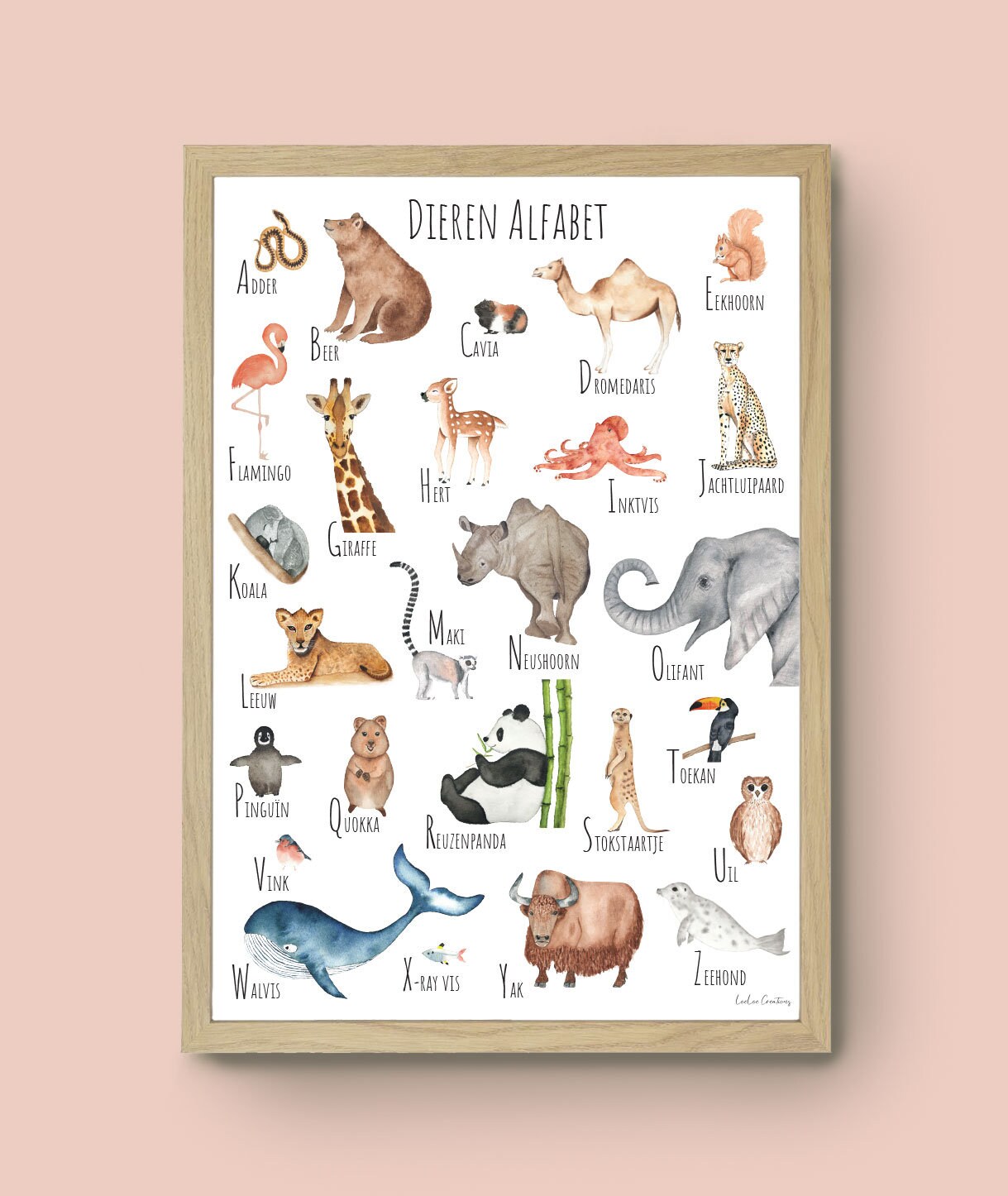 Animals Alphabet Poster Watercolor Alphabet Animals Poster - Etsy