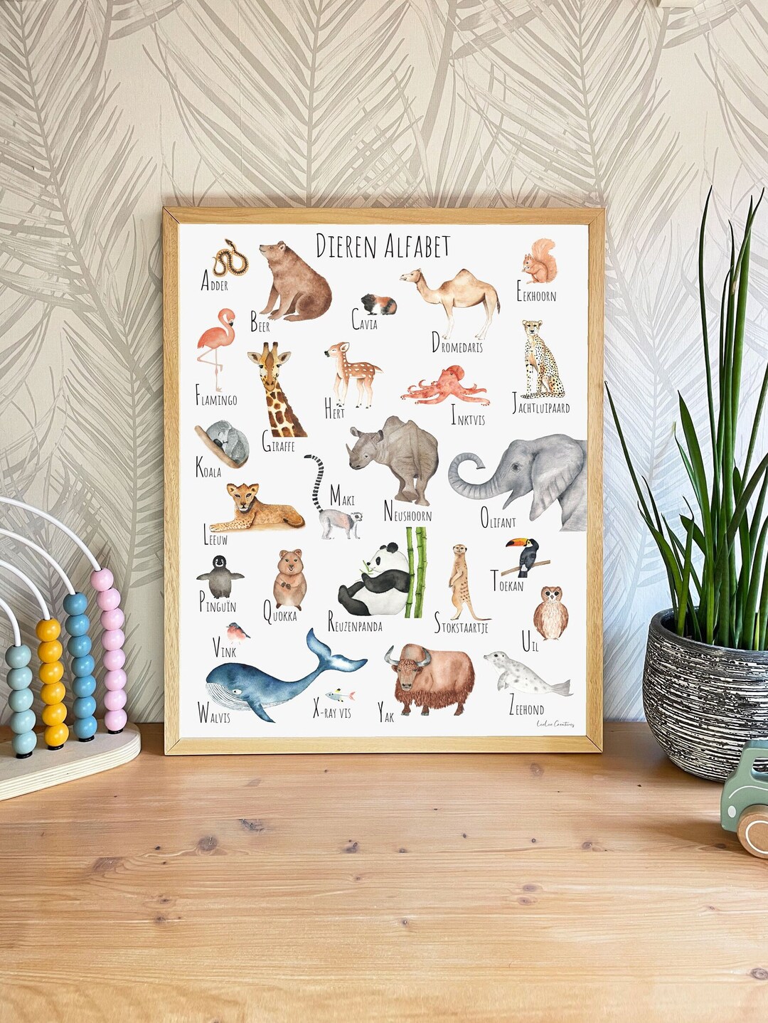 Animals Alphabet Poster Watercolor Alphabet Animals Poster - Etsy
