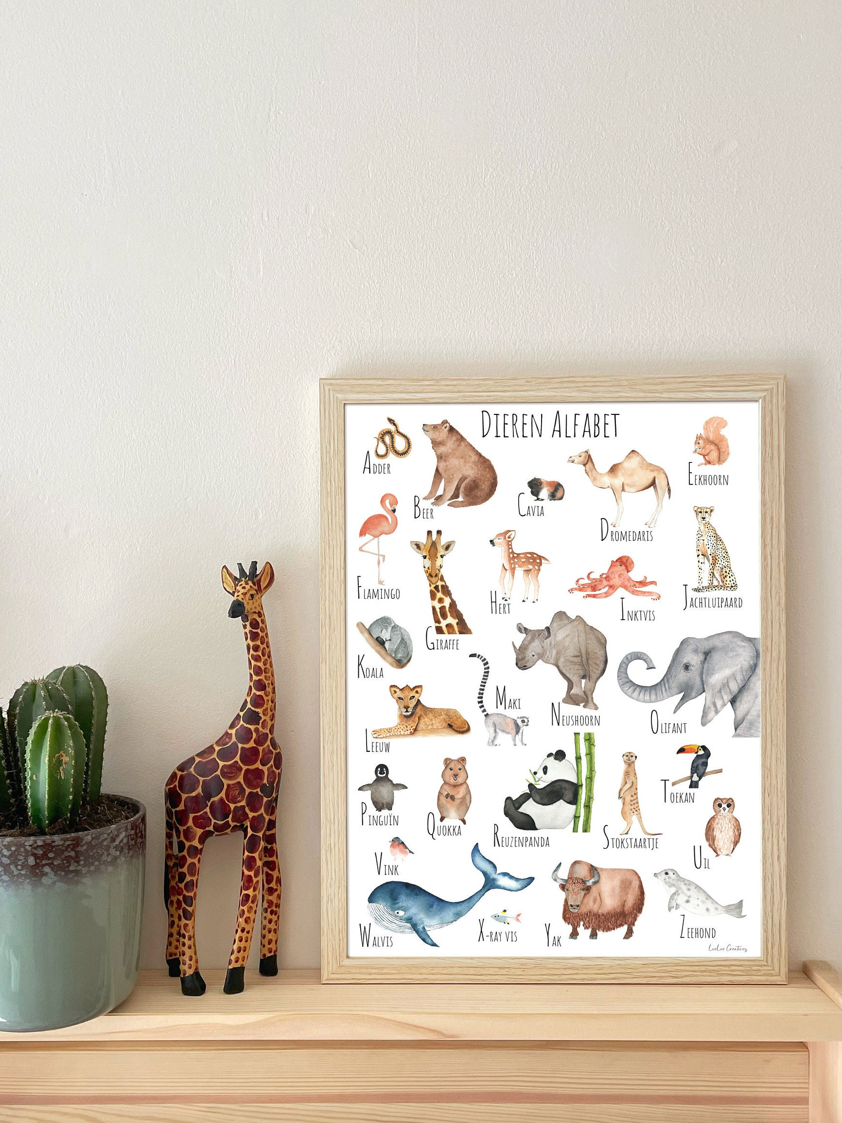 Animals Alphabet Poster Watercolor Alphabet Animals Poster - Etsy