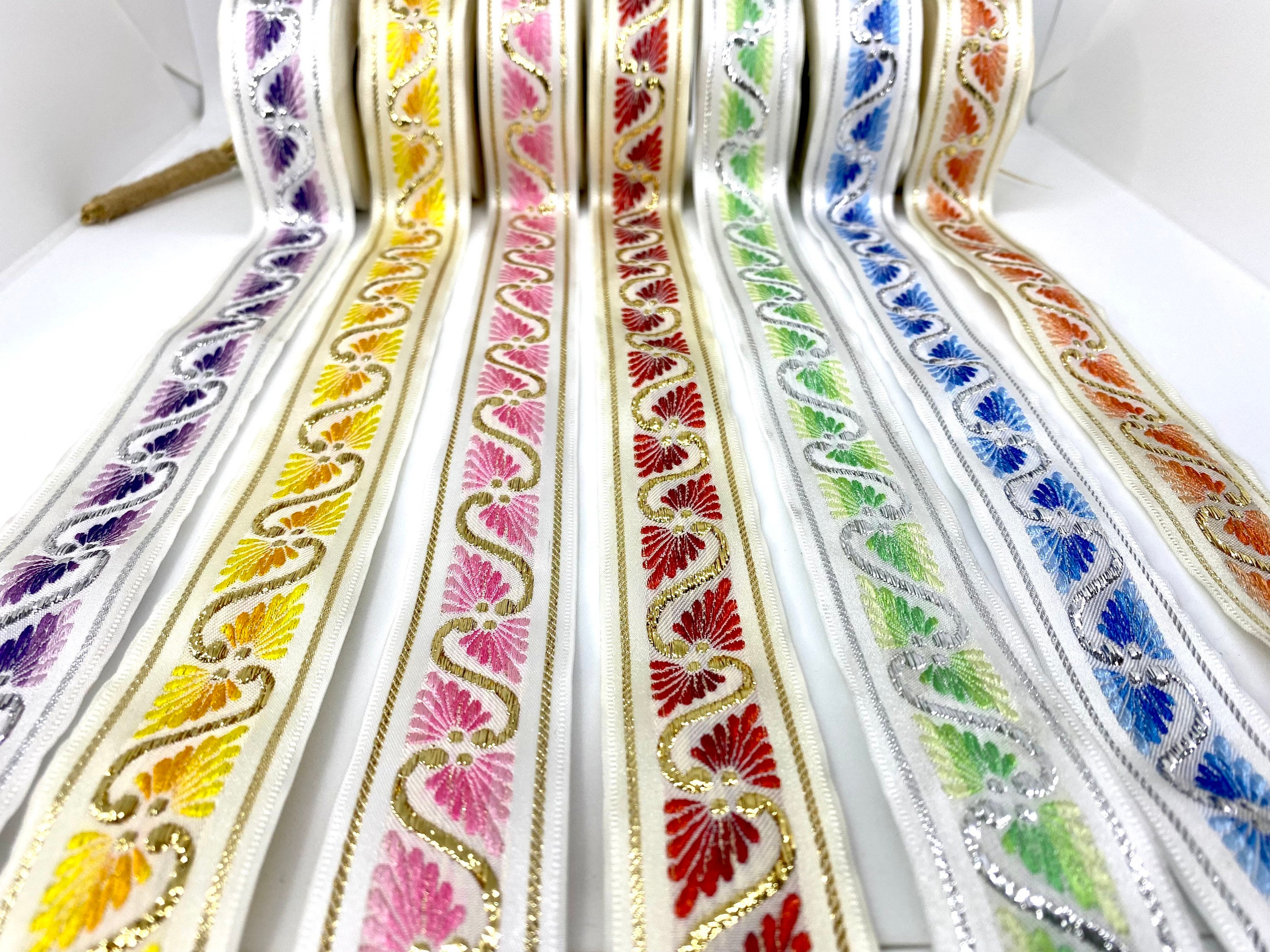 10yrd/30 Mm Green Seashell Jacquard Trim1.18 Inchjacquard Ribbon ...