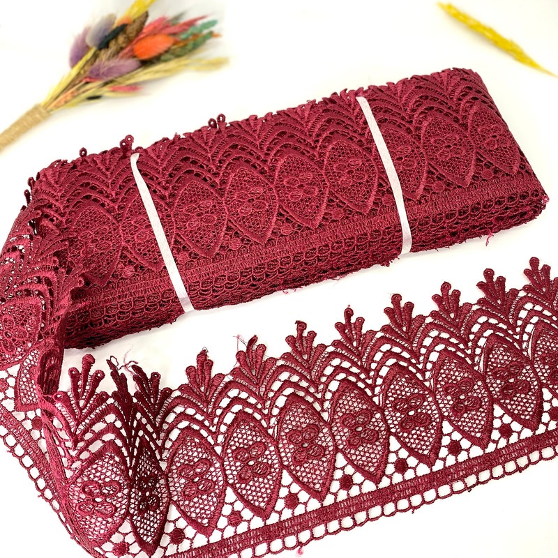 Red Lace Trim - Etsy