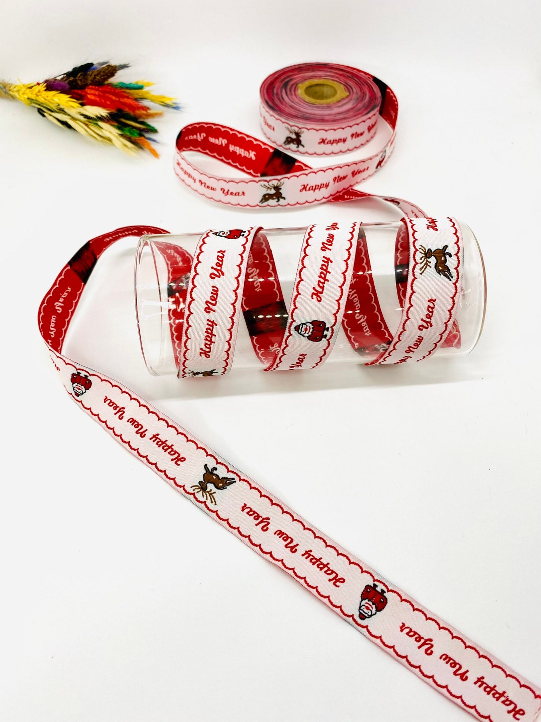 20mm White Christmas Jacquard Trim(0.78 Inch)christmas Decor,christmas ...