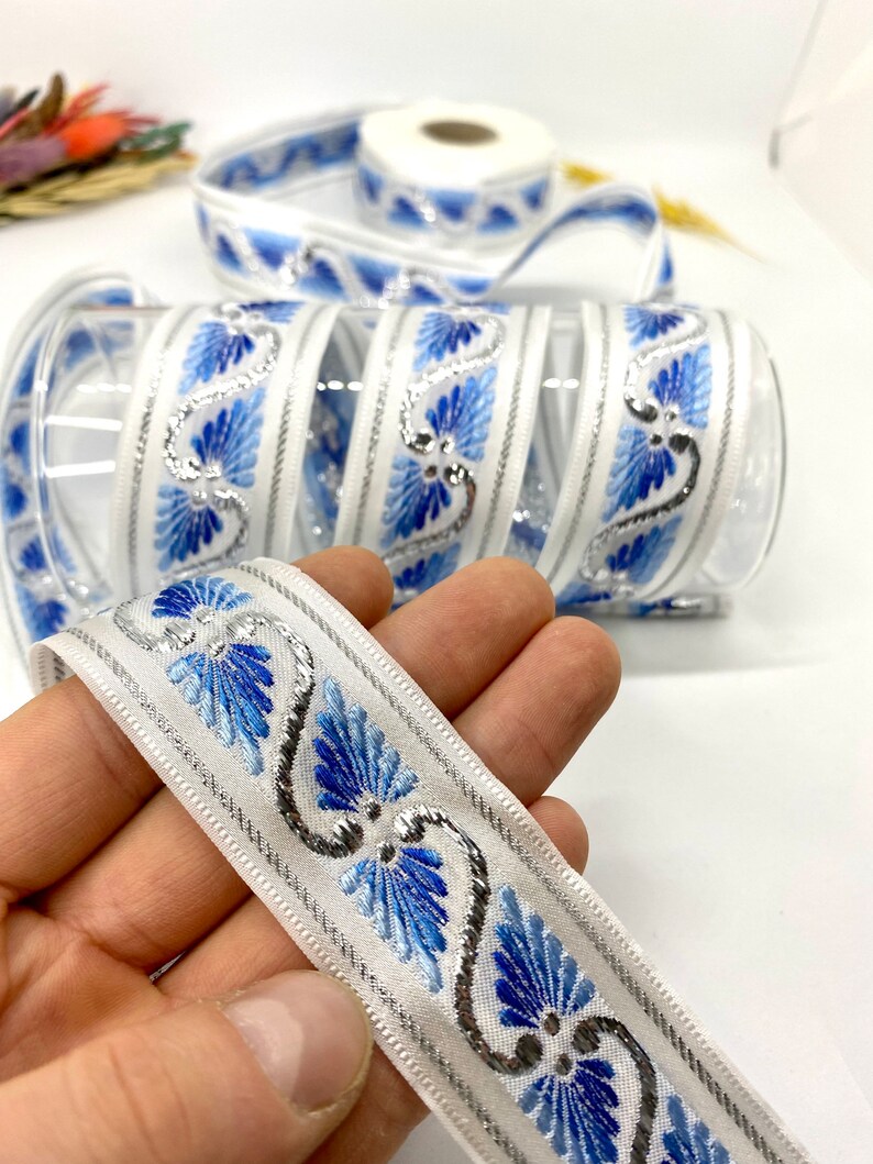 10yrd/30 Mm Green Seashell Jacquard Trim1.18 Inchjacquard Ribbon ...