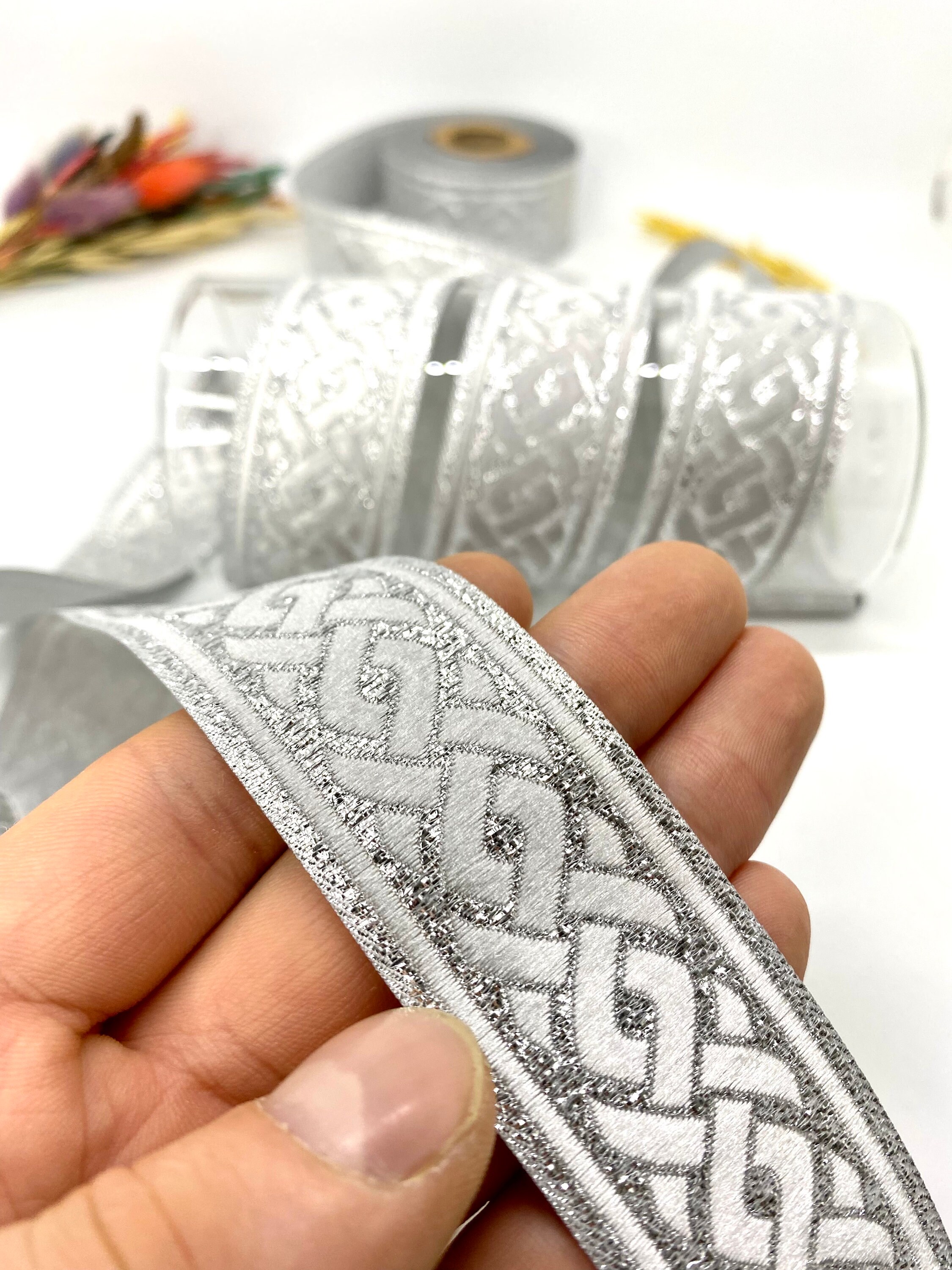 30 Mm Black/gold Celtic Jacquard Trim1,18inchvintage Ribbon,jacquard ...