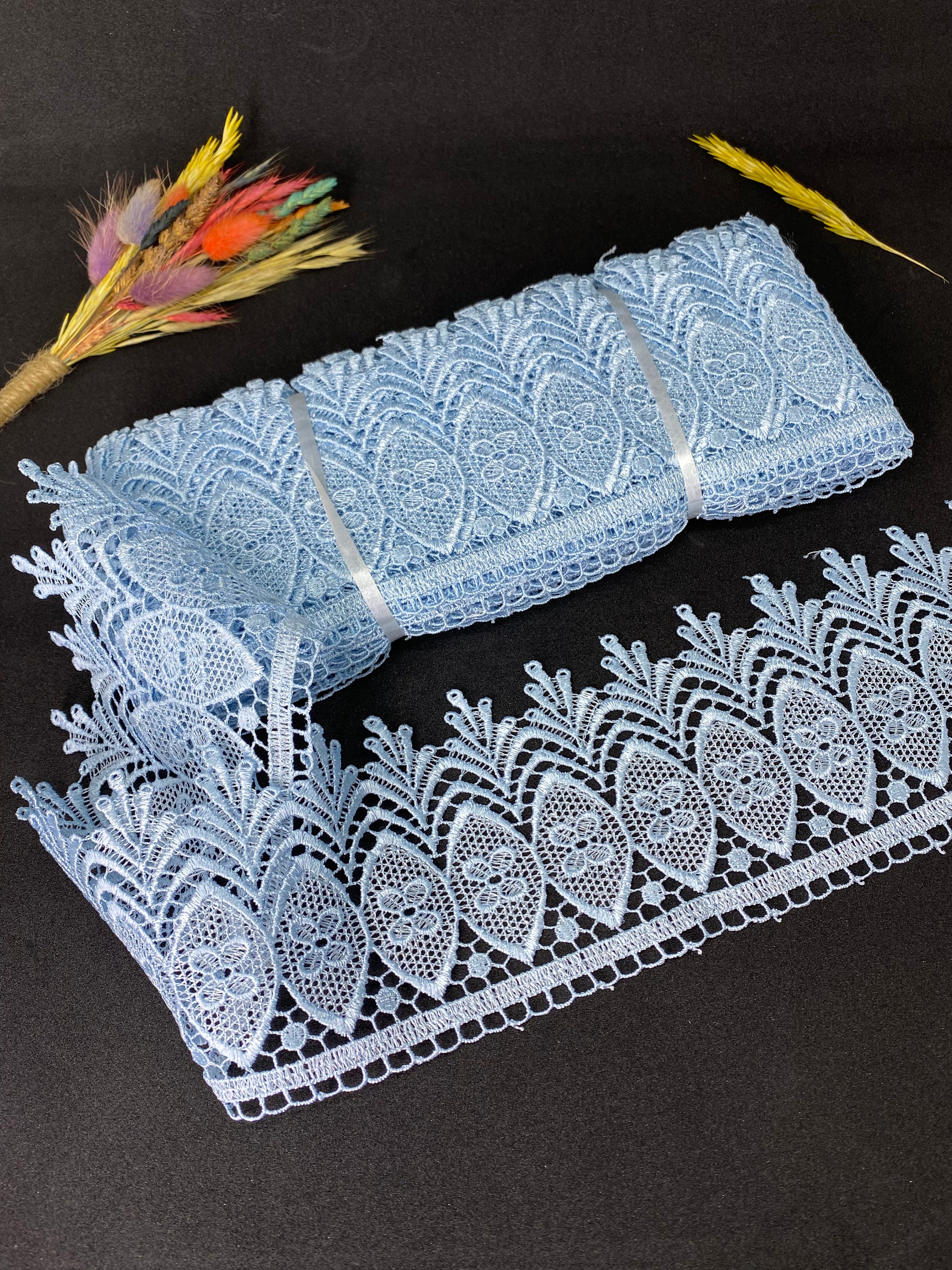 8 Yards/100 Mm Sky Blue Lace Trim Guipure3.93 Inchvenice - Etsy