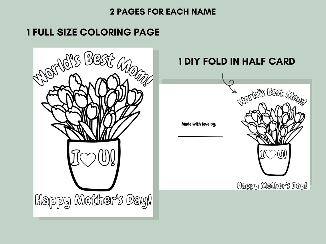 Mother's Day Coloring Page Grandma/gigi Mother's Day Coloring DIY ...