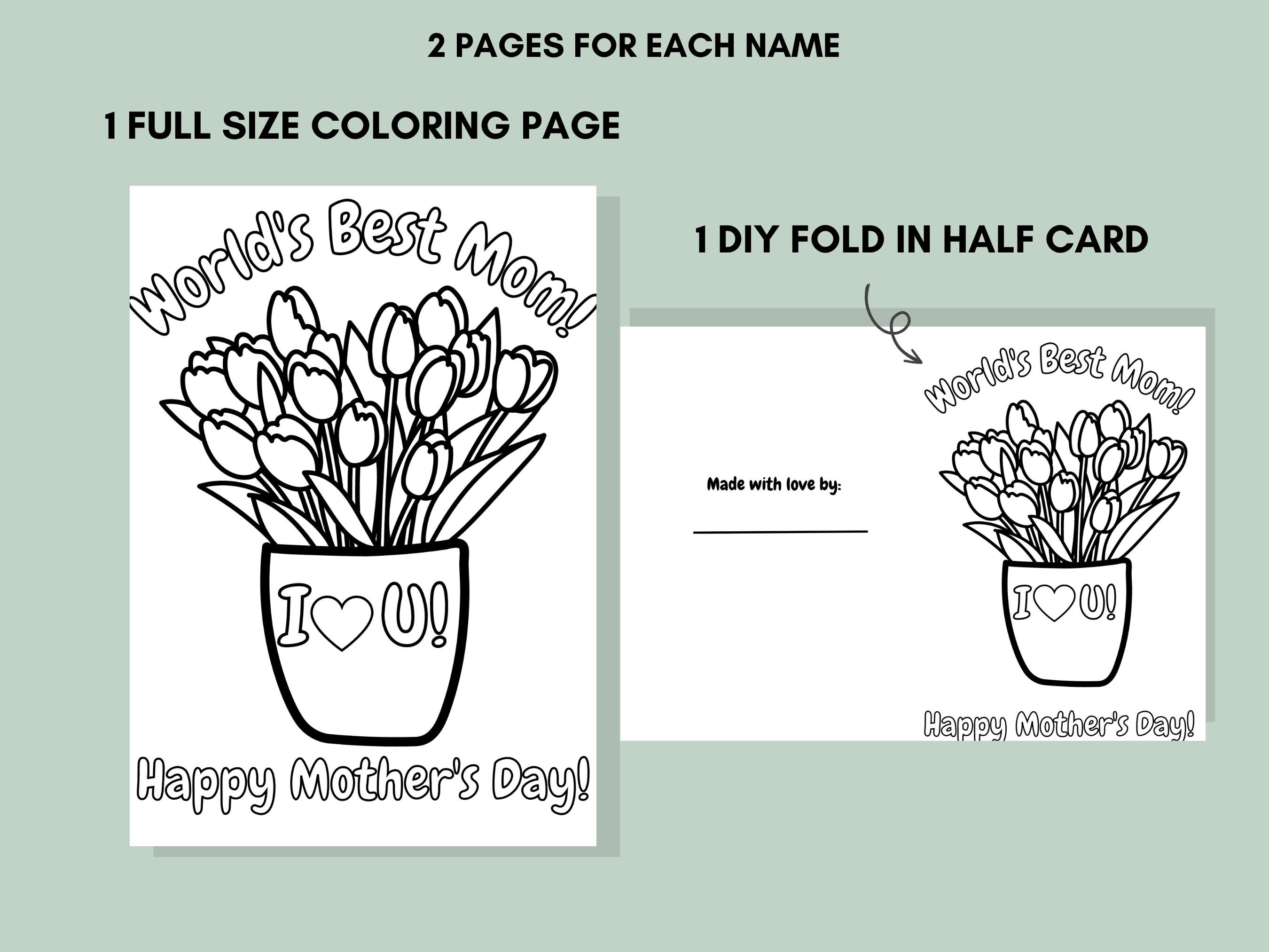 Mother's Day Coloring Page Grandma/gigi Mother's Day Coloring DIY ...