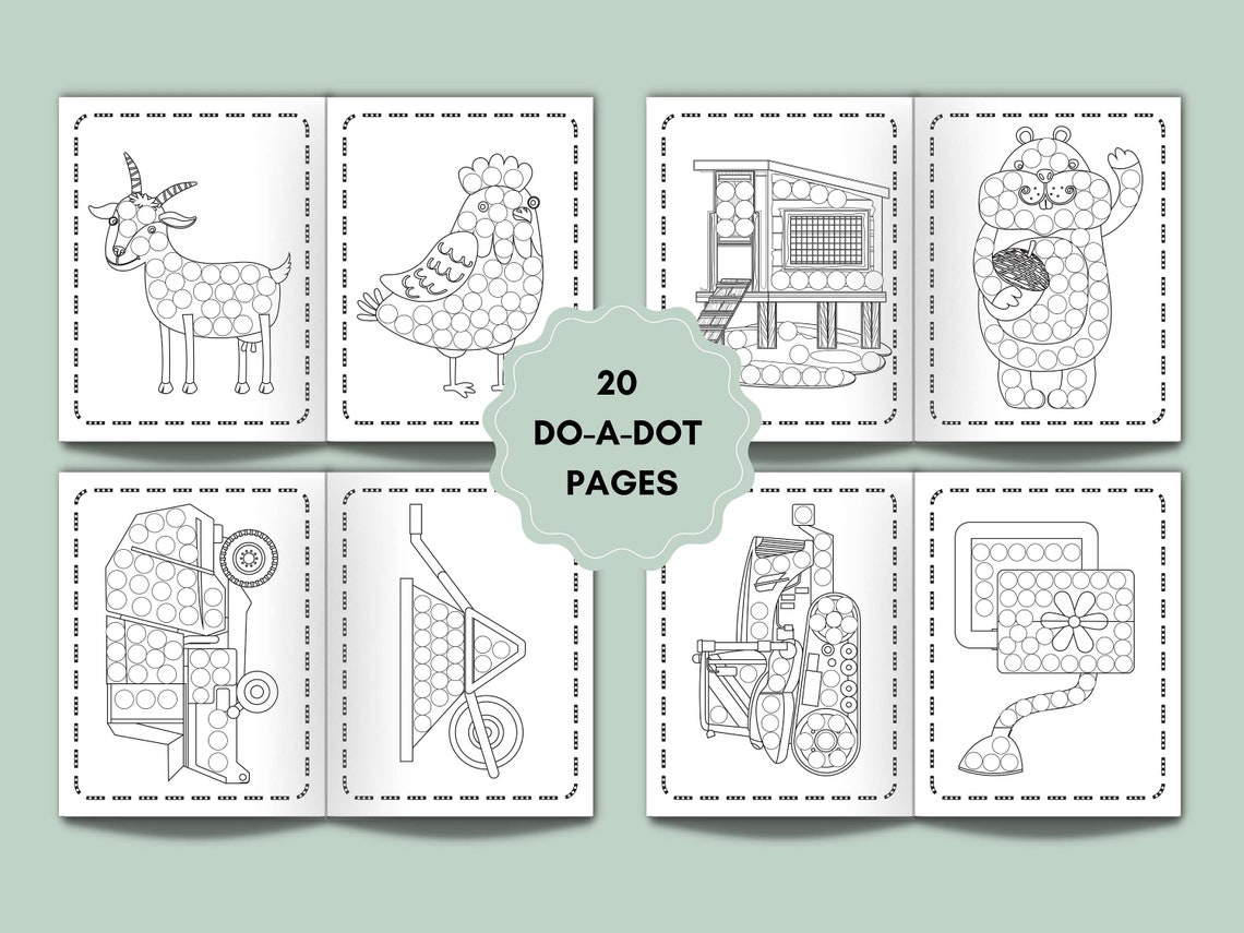 Around the Farm Do-a-dot Activity Pages | Toddler Activity | Preschool ...