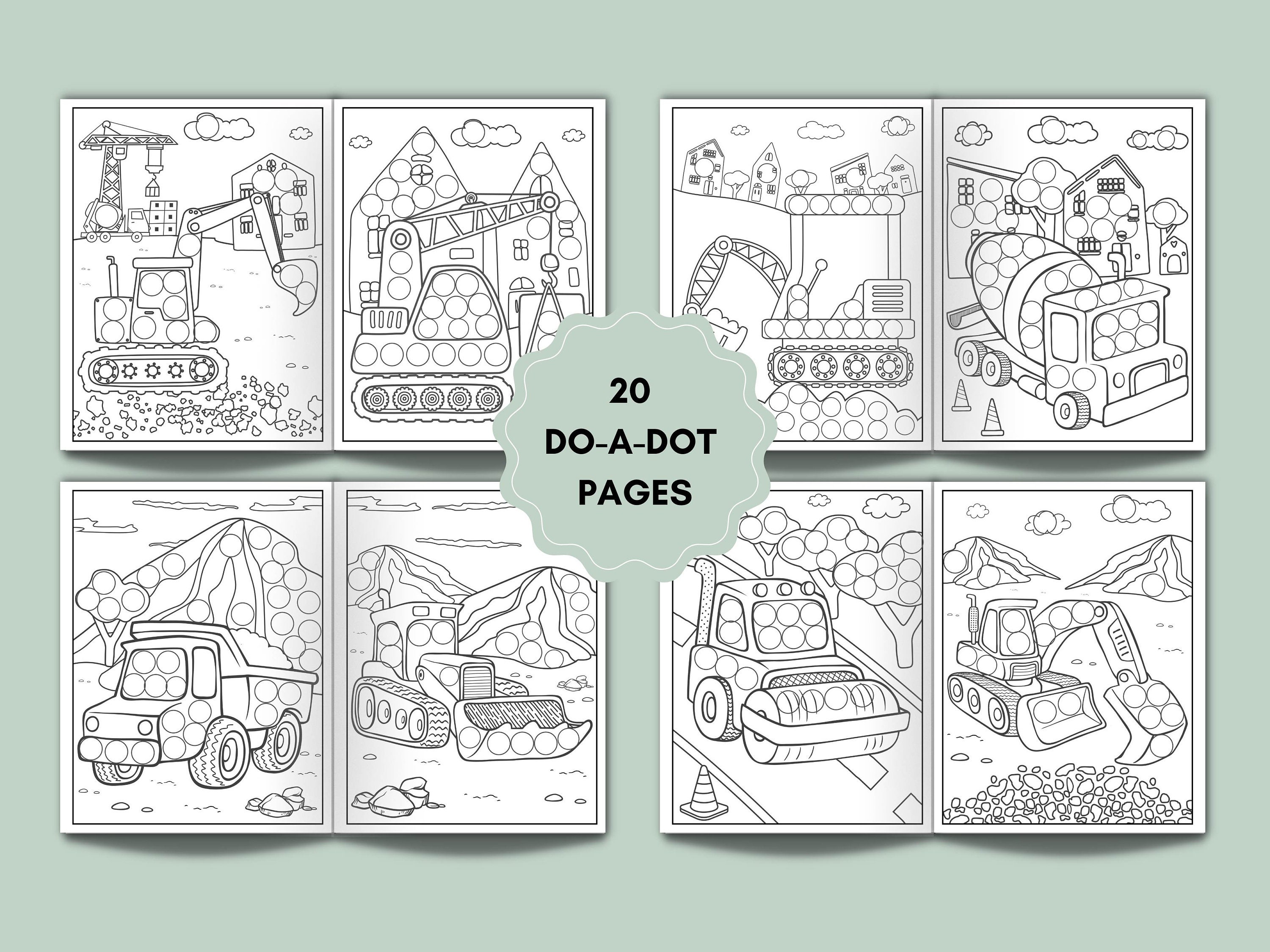 Construction Do-a-dot Activity Pages | Toddler Activity | Preschool ...