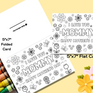 Printable Mothers Day Coloring Card. DIY Mothers Day Gift From Kids ...
