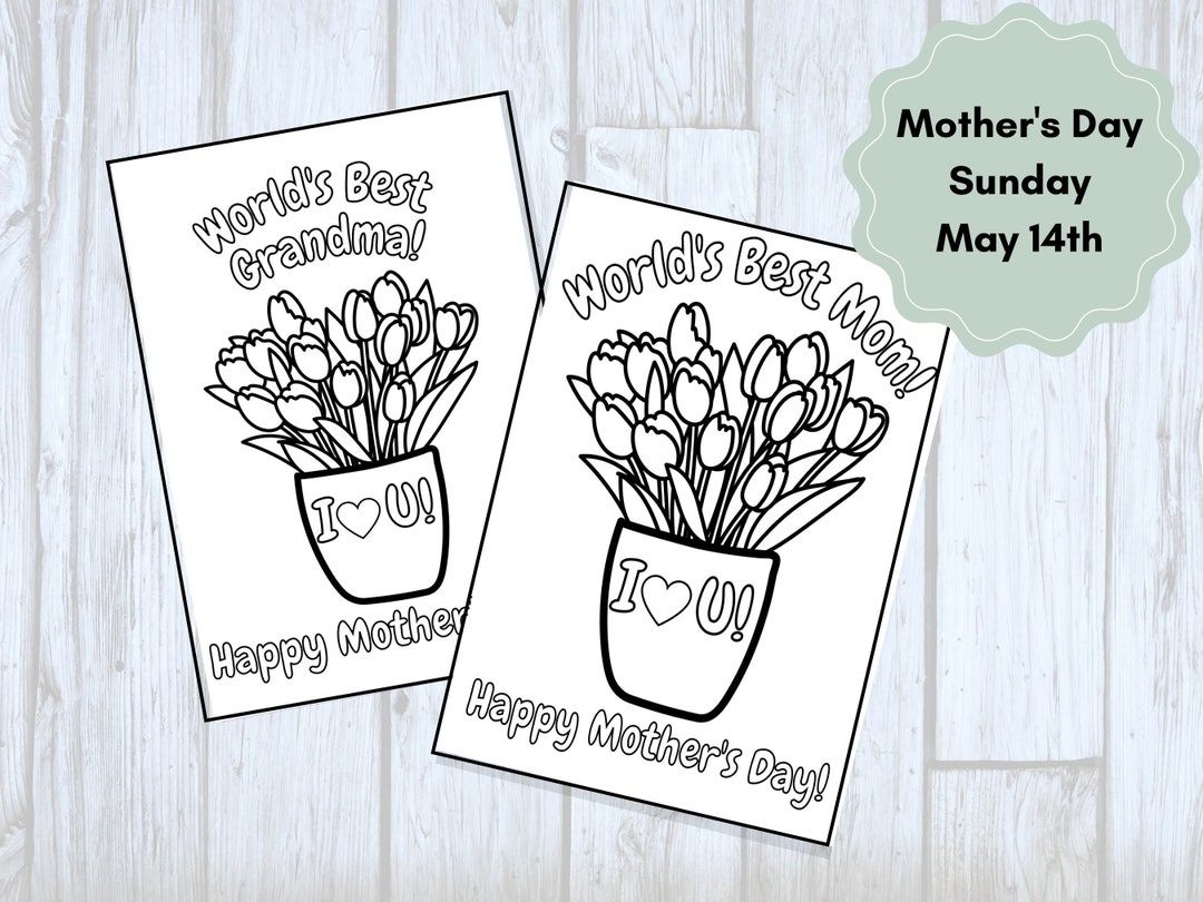 Mother's Day Coloring Page Grandma/gigi Mother's Day Coloring DIY ...