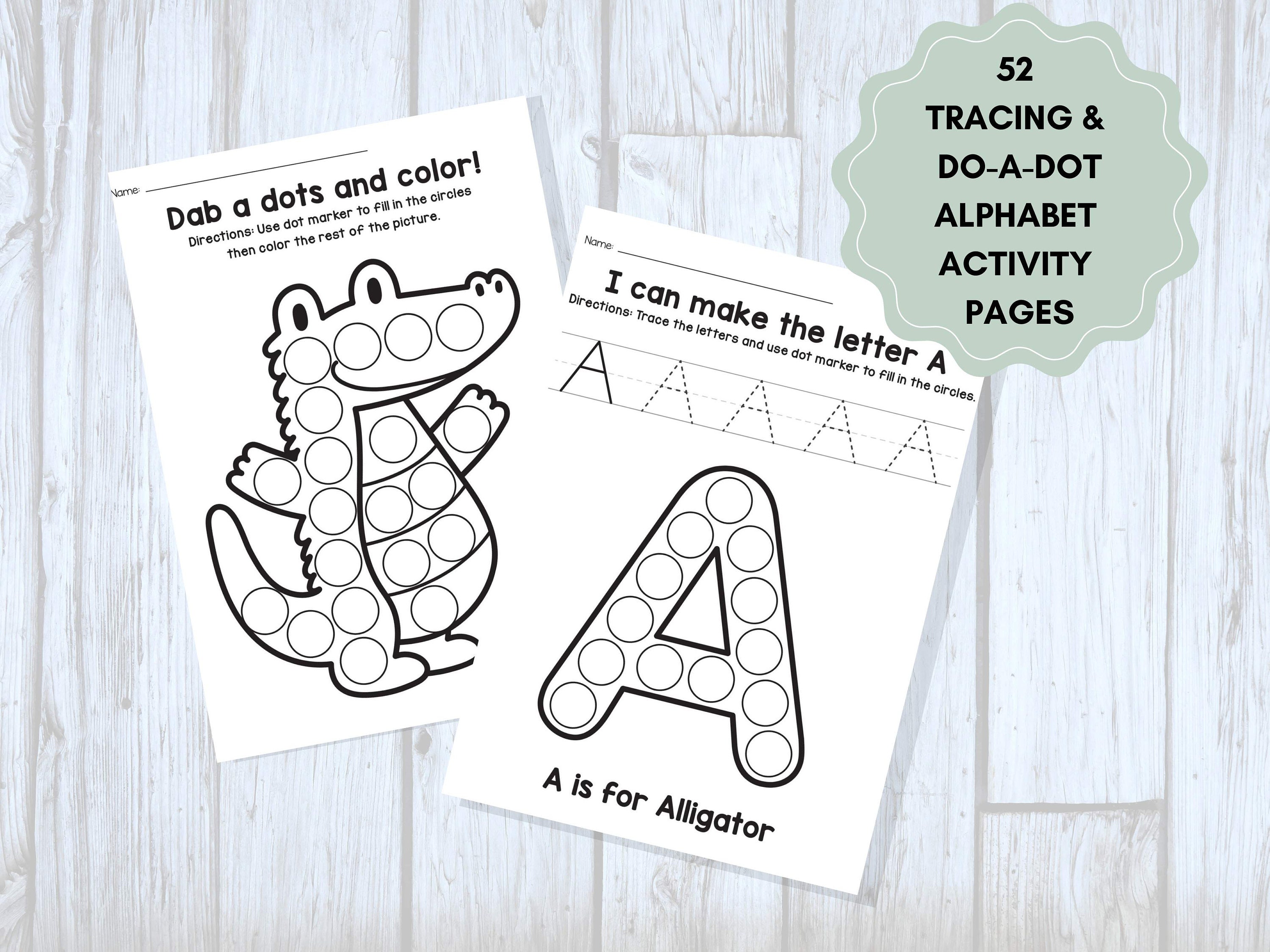 Alphabet Do-a-dot Activity Pages Toddler Activity Preschool Worksheet ...