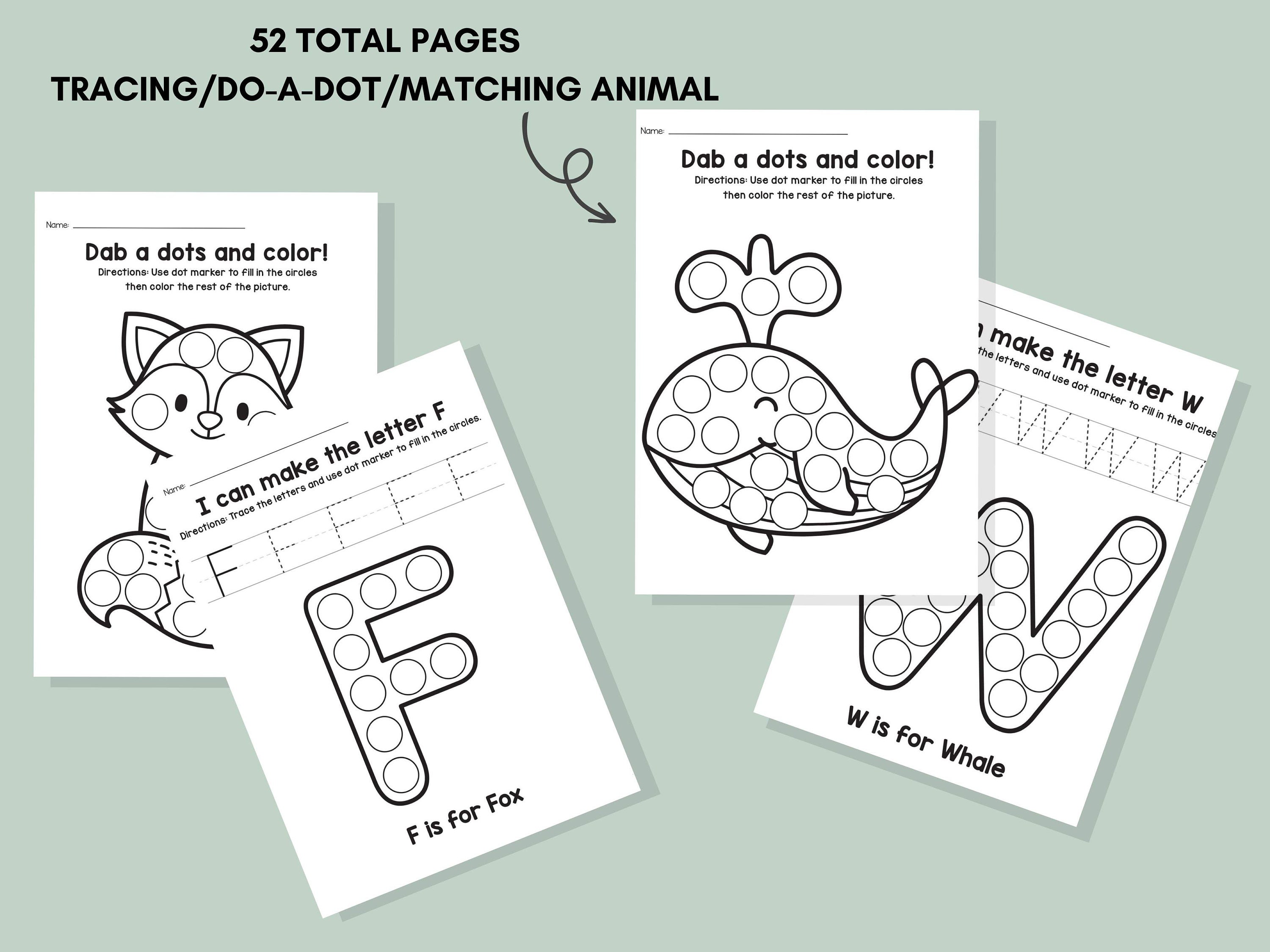 ABC Coloring Pages Do-a-dot Activity for Toddler Alphabet Worksheets ...
