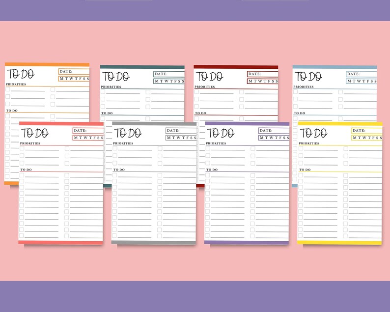 Printable to Do List Daily, Weekly To-do Pdf Planner Checklist A4 and ...